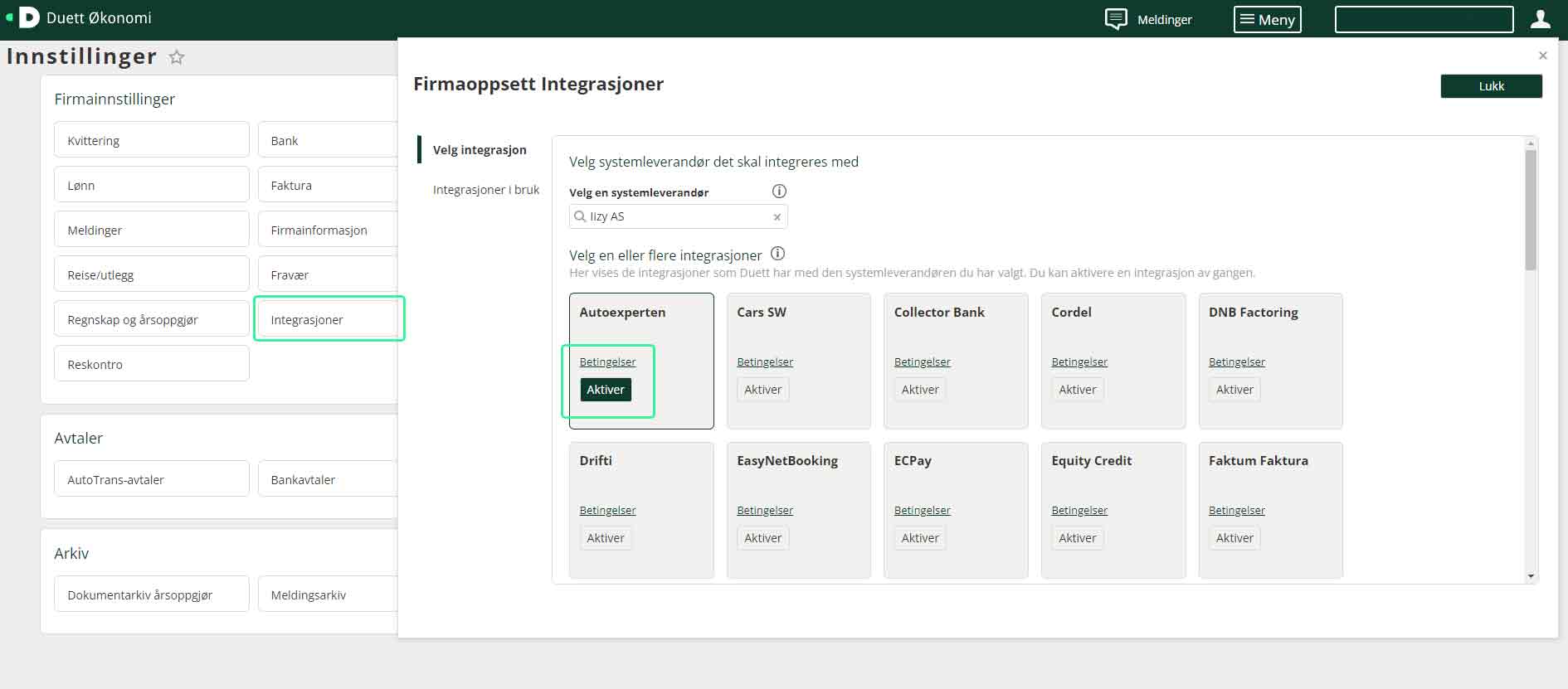Integrasjon mellom Duett og SmartDok