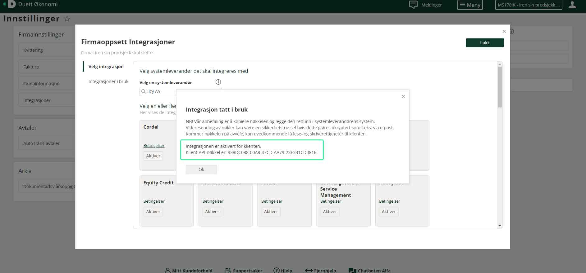 Integrasjon mellom Duett og SmartDok